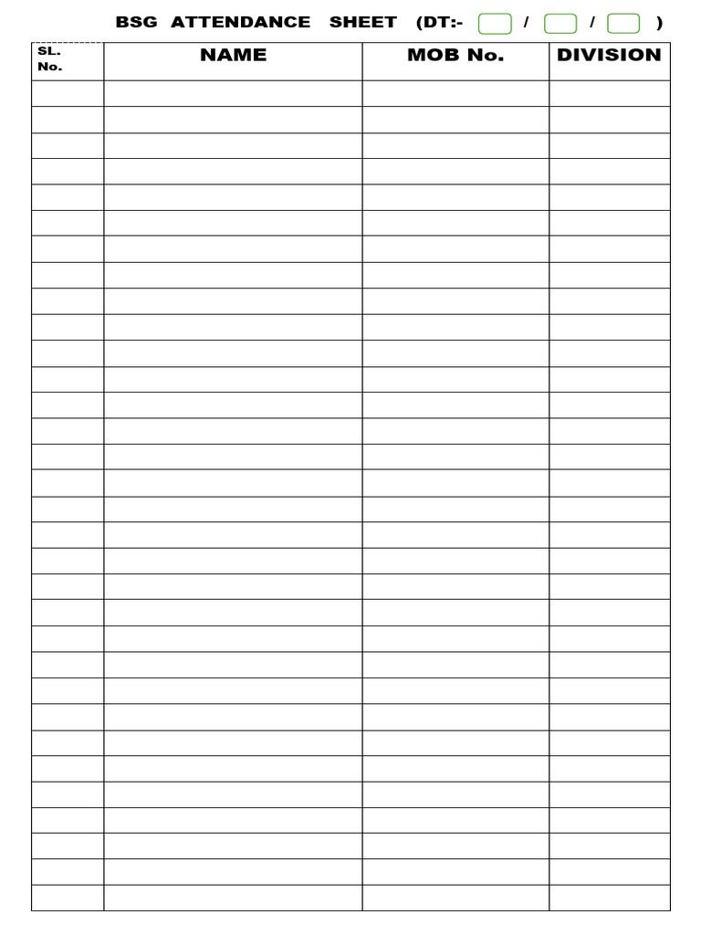 Attendance Sheet | PDF