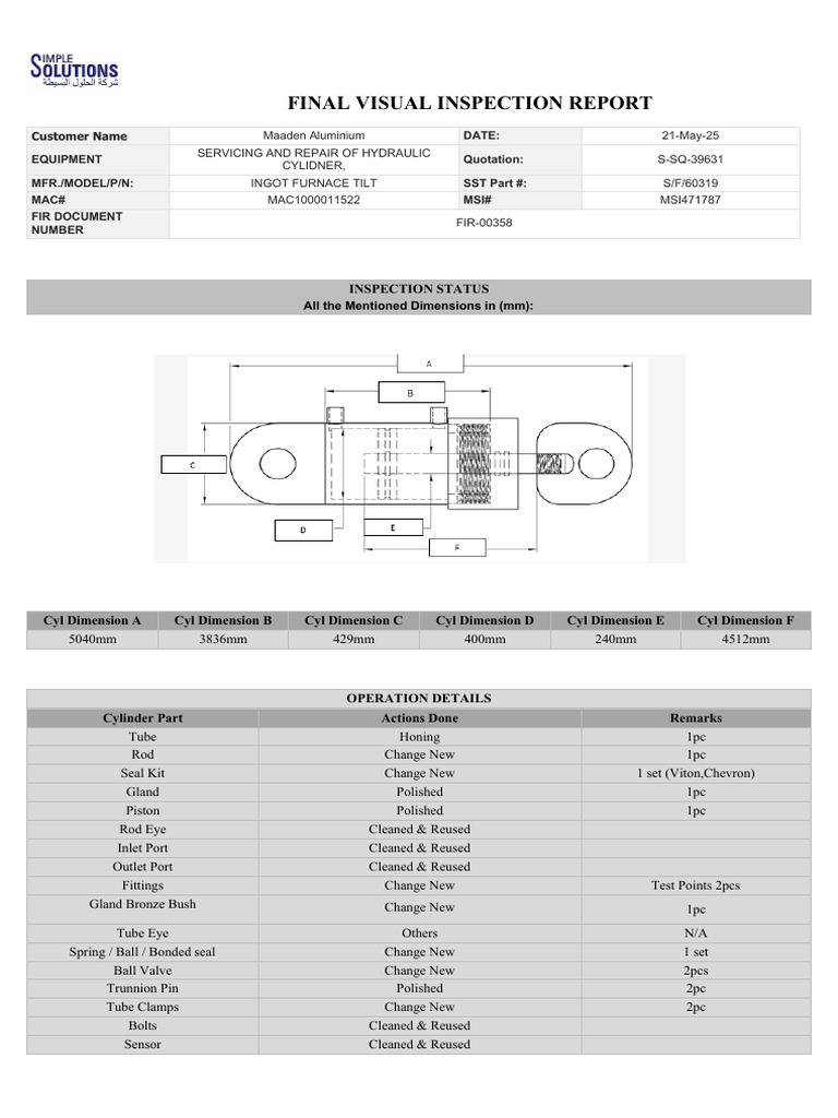 Final Visual Inspection Report - (Niel) | PDF | Propulsion | Engines