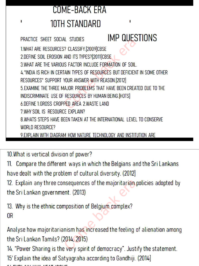 Practice Sheet SST - 1 | PDF
