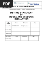 Method Statement Glass Door Fixing. | PDF