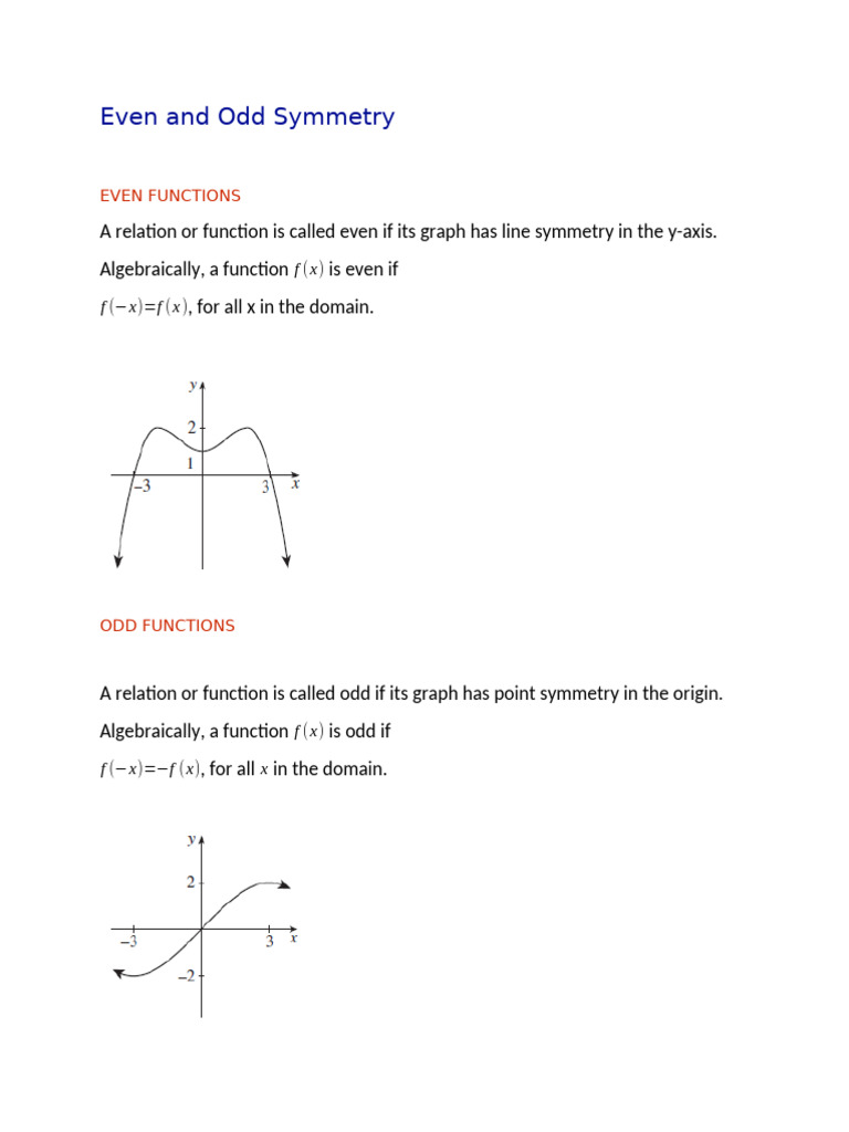 Even and Odd Symmetry | PDF