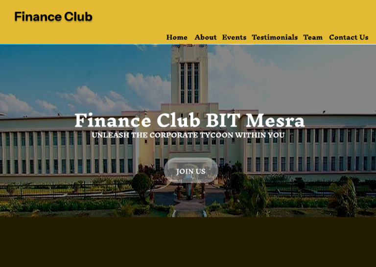 Finance Club BIT Mesra | PDF