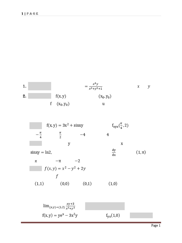 Mathematics Final Exam Questions | PDF