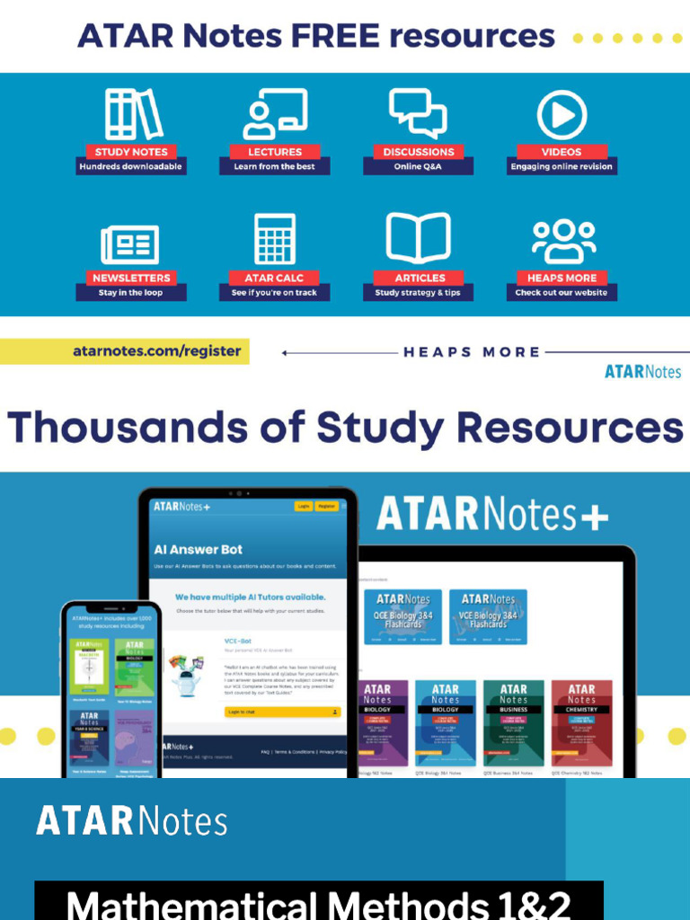 ATARNotes QCE Methods 1&2 - January 2025 | PDF | Polynomial | Function ...