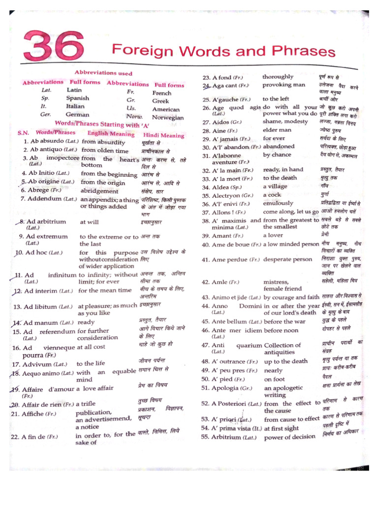 Foreign Words | PDF