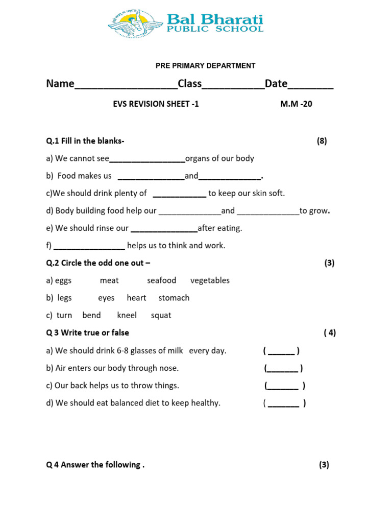 Evs Revision Sheet 1 | PDF