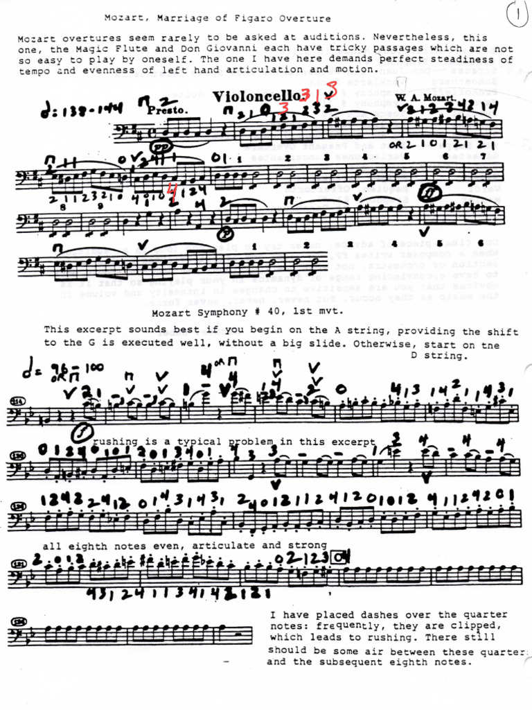 Michael Haber Orchestral Cello Excerpts Compilation 3 | PDF