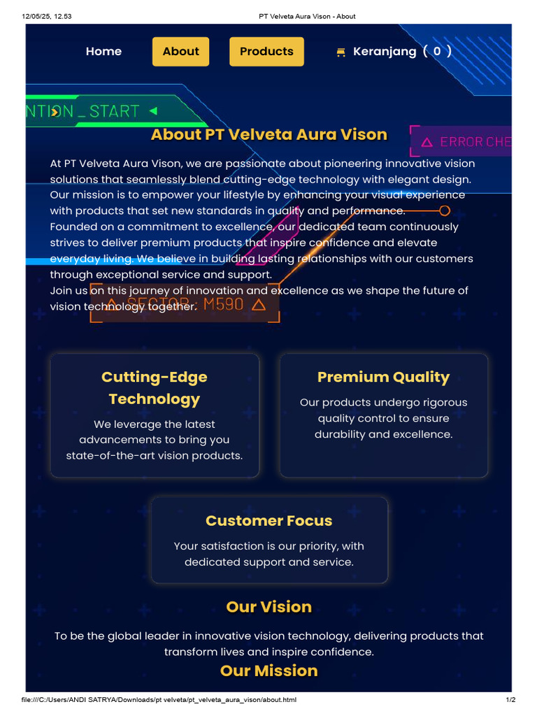 Velveta About Page | PDF