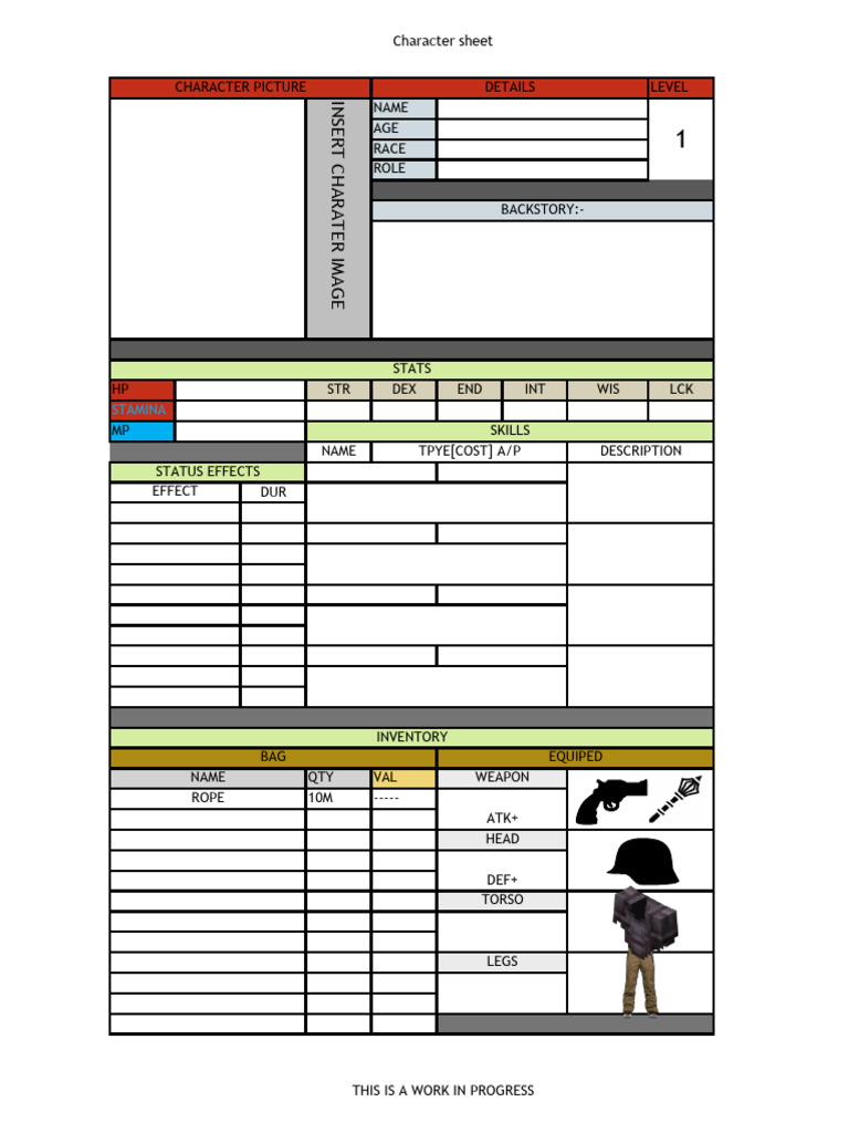 Character Sheets | PDF
