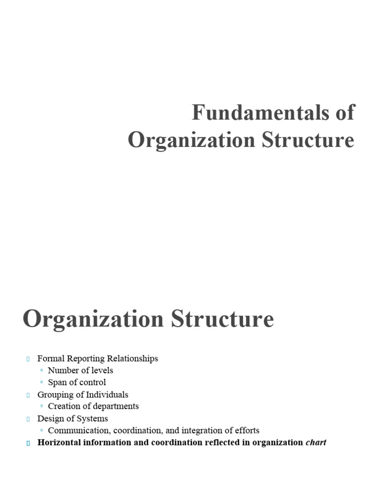 Understanding Organizational Structure Basics | PDF | Organizational ...