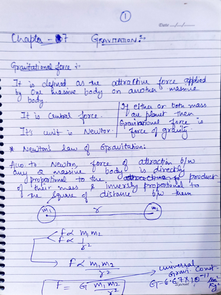 Physics CH 7 Gravitation | PDF