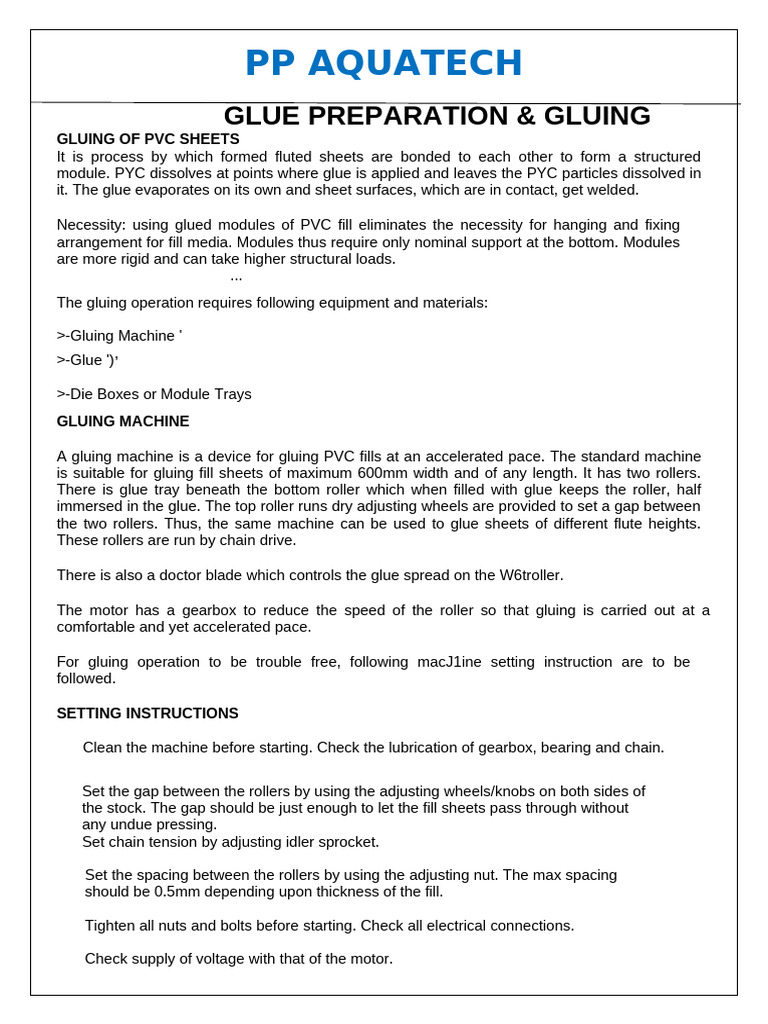 PP Aquatech Saff Media Mudule Making | PDF | Adhesive | Sewage Treatment
