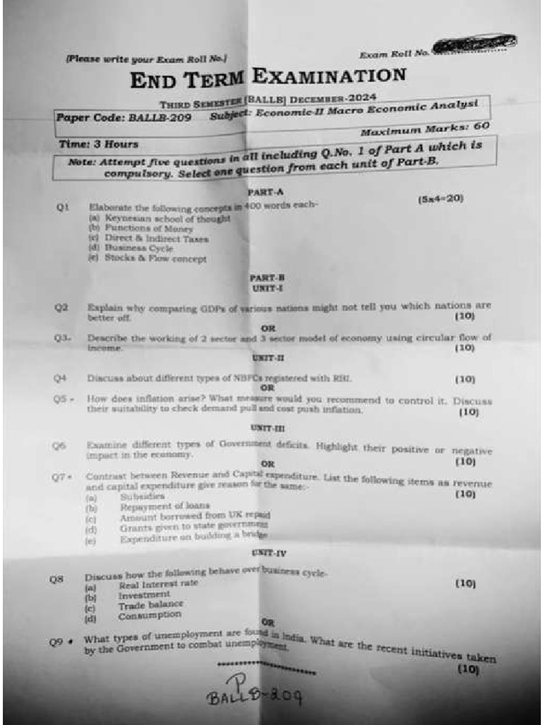 Economics-II Pyqs | PDF