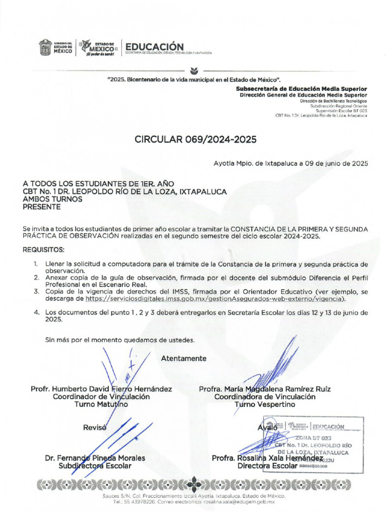 Circular 069 - 2024 - 2025 | PDF