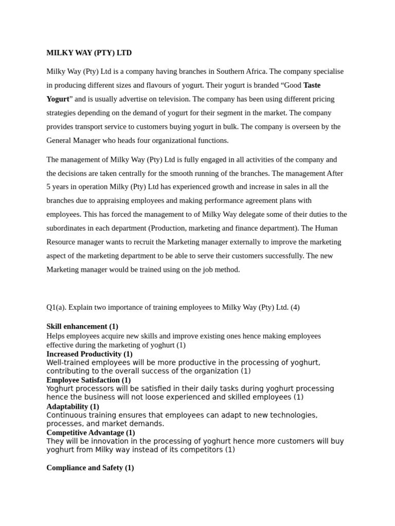BS 2 Marking Key End of Term 2 | PDF | Marketing | Leadership