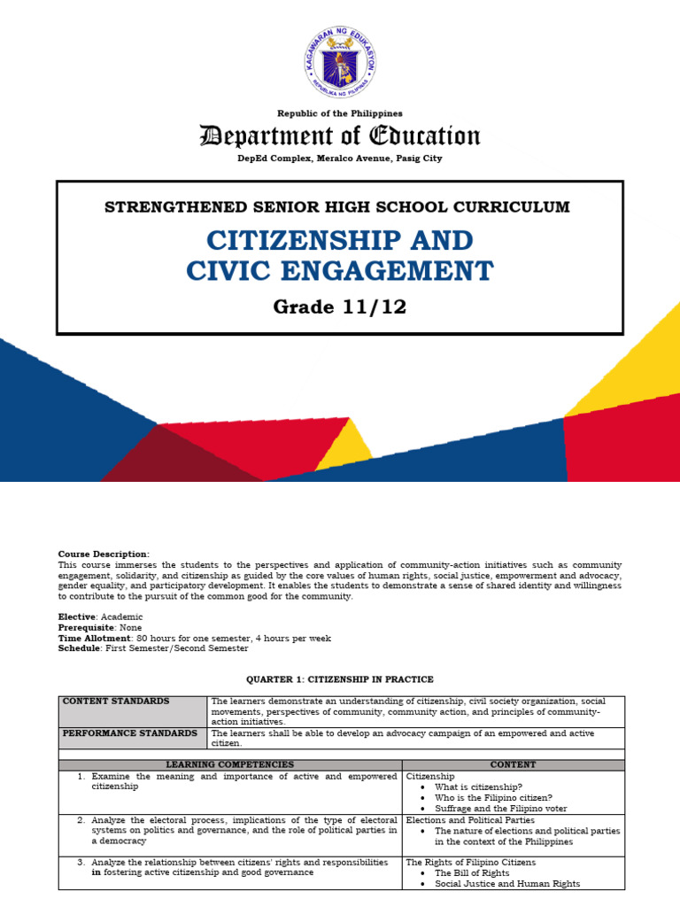 Citizenship and Civic Engagement Guide | PDF | Citizenship | Civic ...