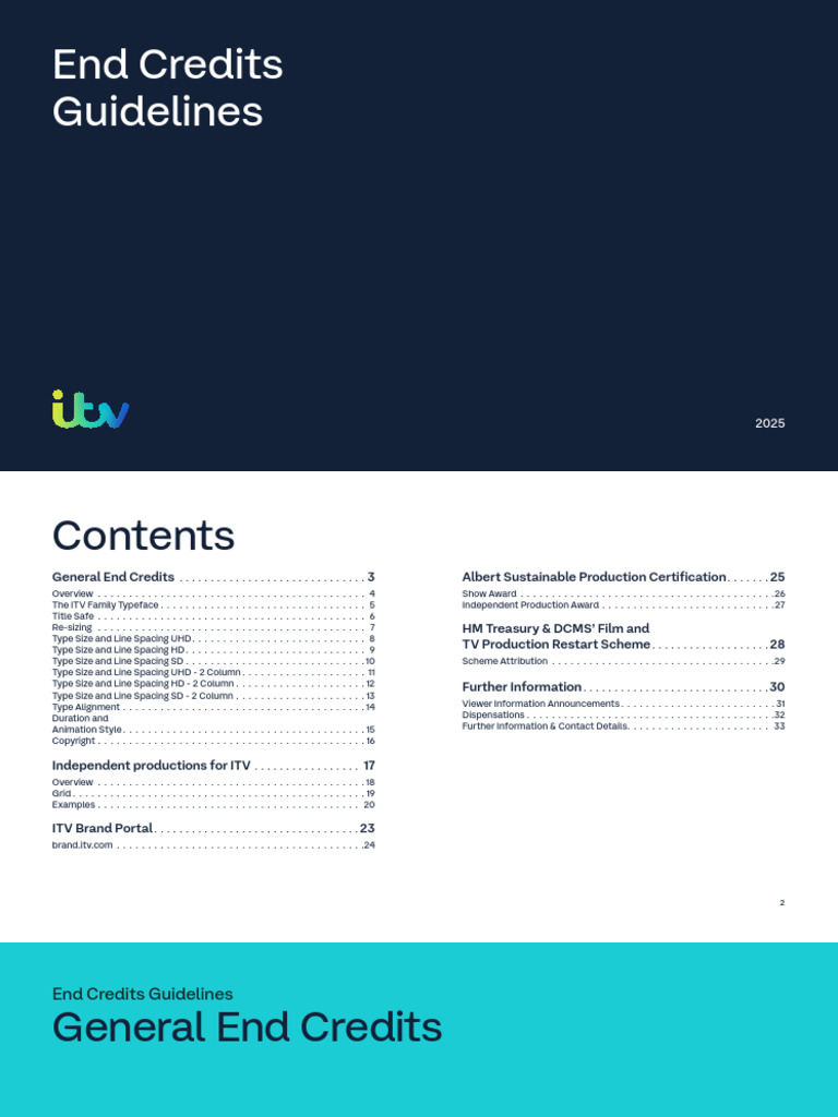 ITV End Credits Guidelines 2025 | PDF | Typefaces | Typography