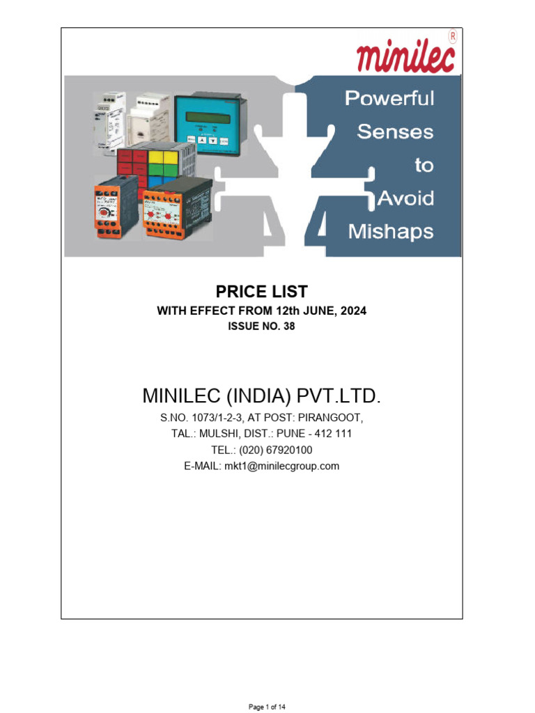 Minilec Price List Effective June 2024 | PDF | Relay | Ac Power