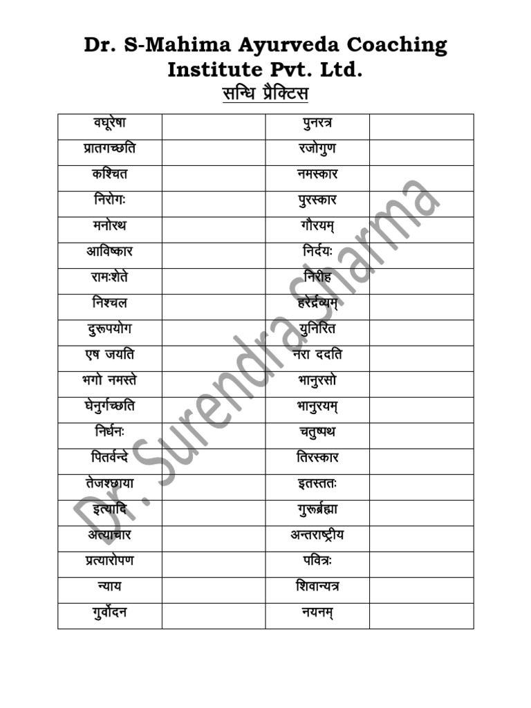 Sandhi Test at Dr. S-Mahima Ayurveda | PDF