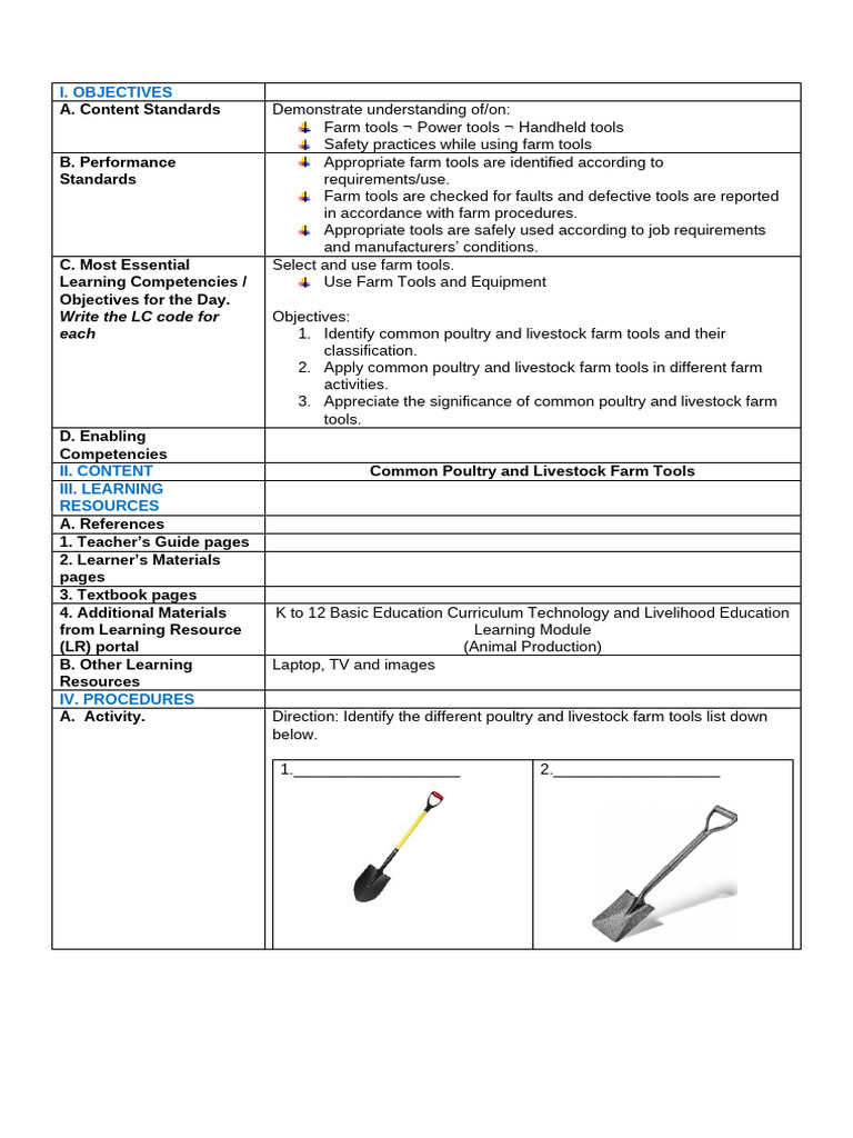 I. Objectives: Write The LC Code For Each | PDF | Tools | Agriculture