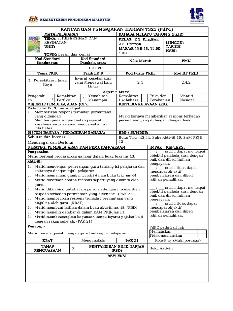 BM THN 2 Ts25 (Unit 7) (Minggu 13) | PDF