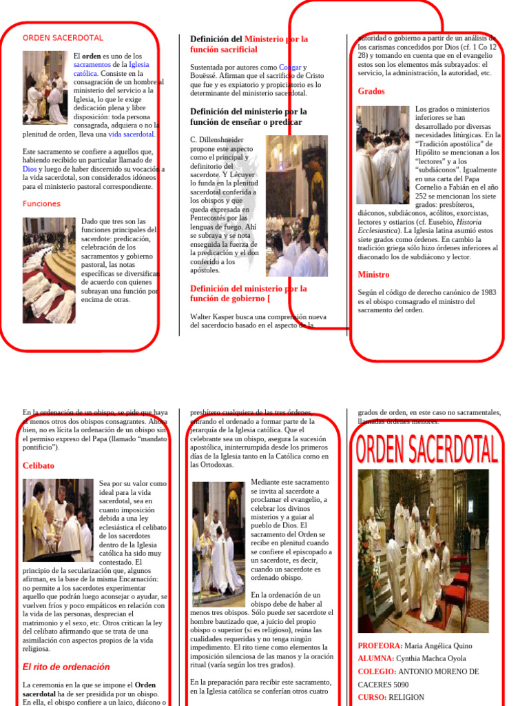 Triptico (Orden Sacerdotal) | PDF | Organizaciones religiosas | Títulos ...