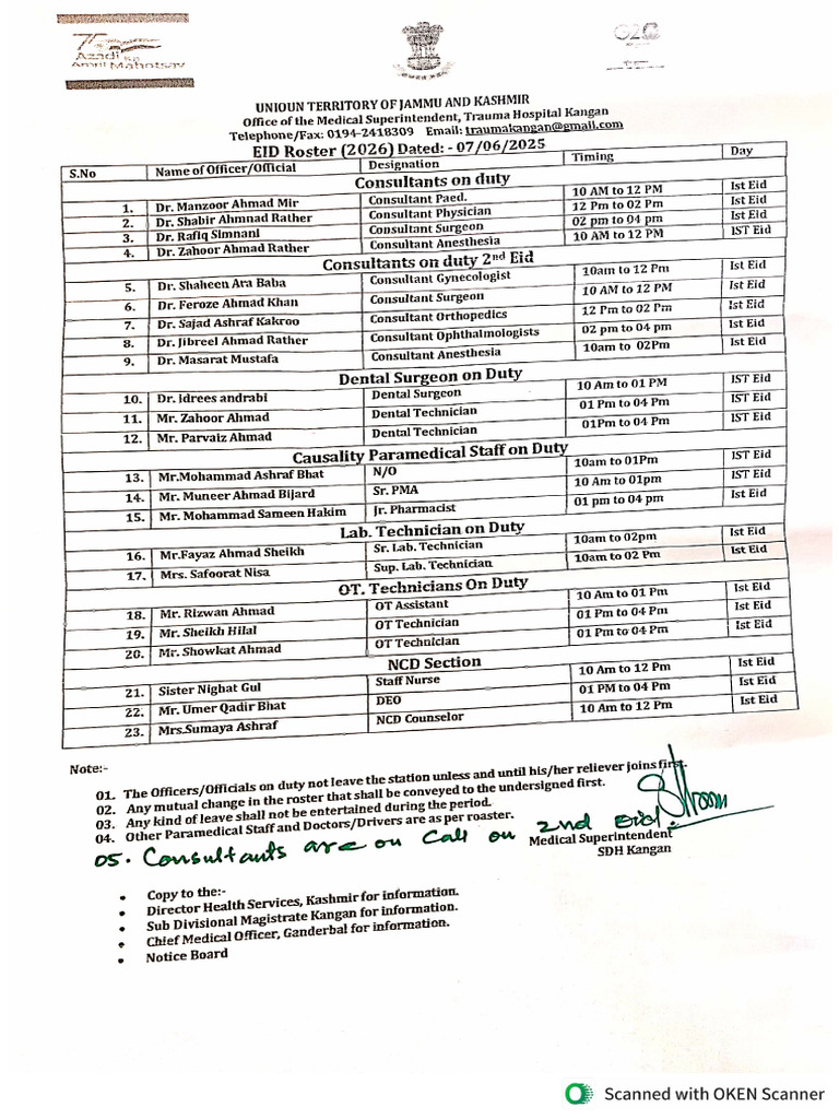 Eid Roster of Officers and Officials | PDF