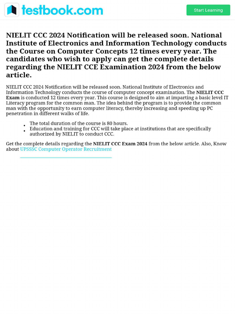 Nielit Cccexam Info | PDF