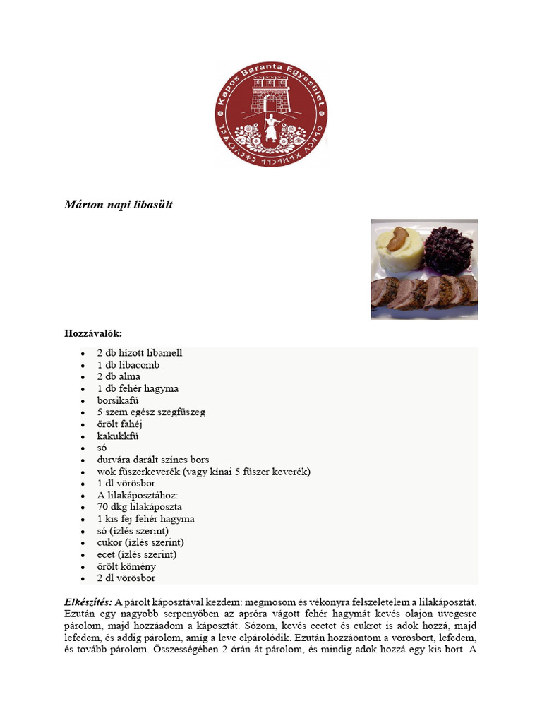 Marton Napi Receptek Másolat | PDF