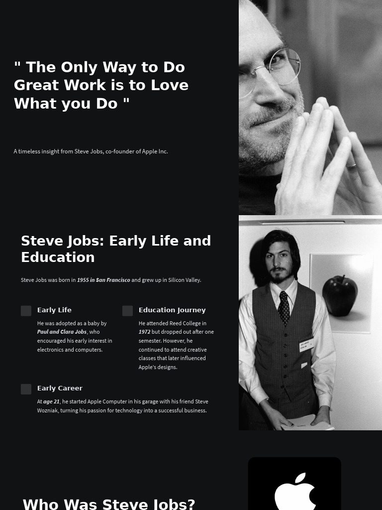 The Only Way To Do Great Work Is To Love What You Do | PDF | Steve Jobs ...