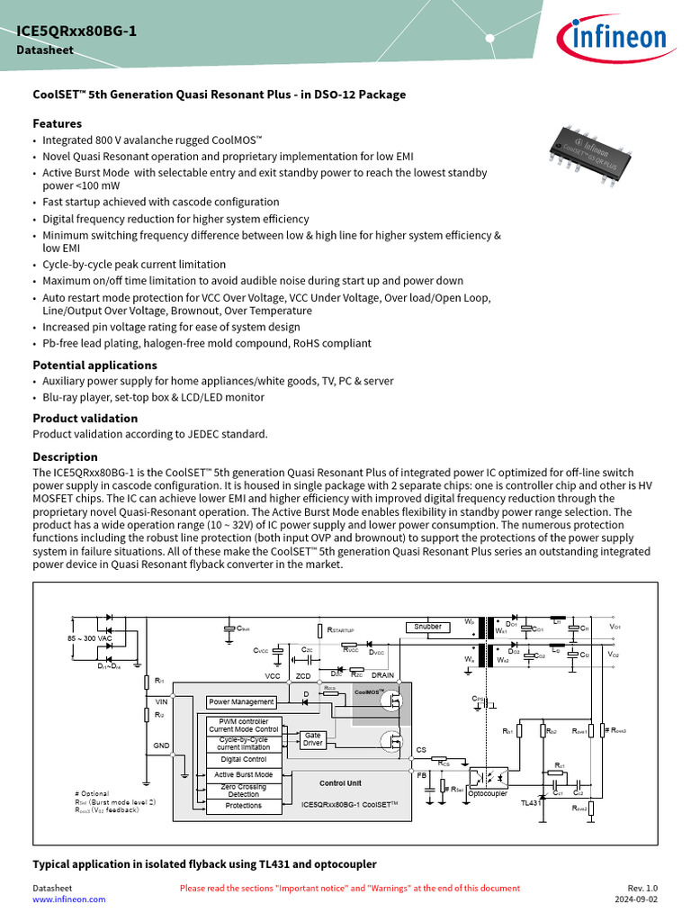 Infineon-ICE5QRxx80BG-1-DataSheet-v01_00-EN | PDF