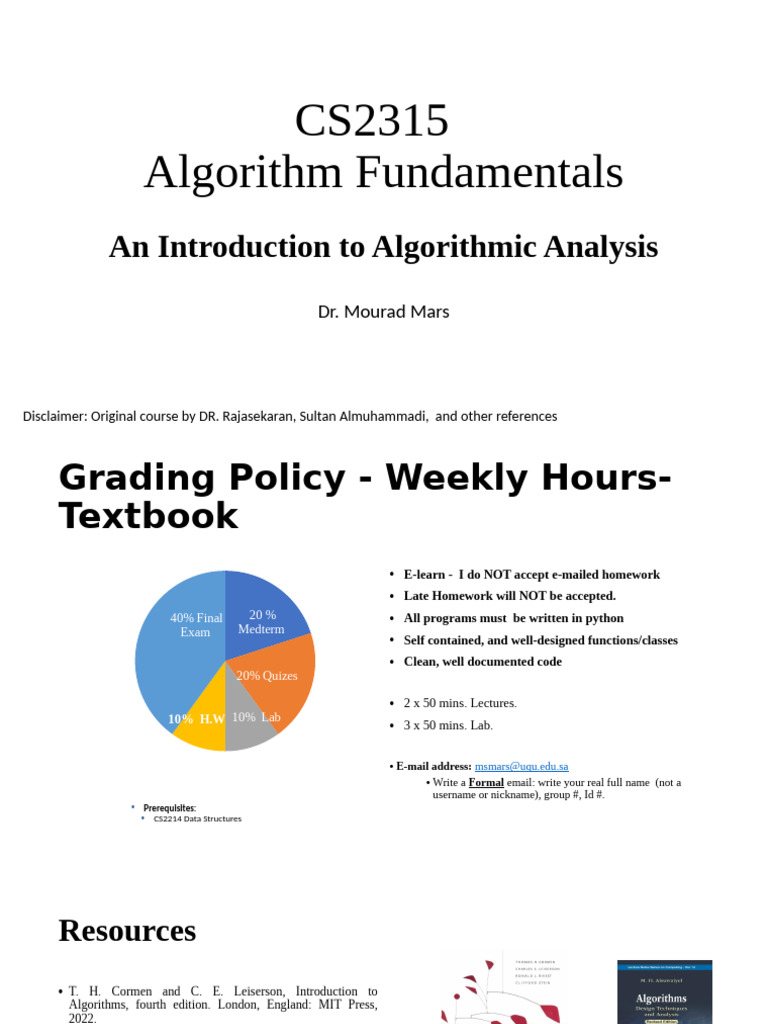 01 An Introduction To Algorithmic Analysis | PDF | Time Complexity | Computational Complexity Theory