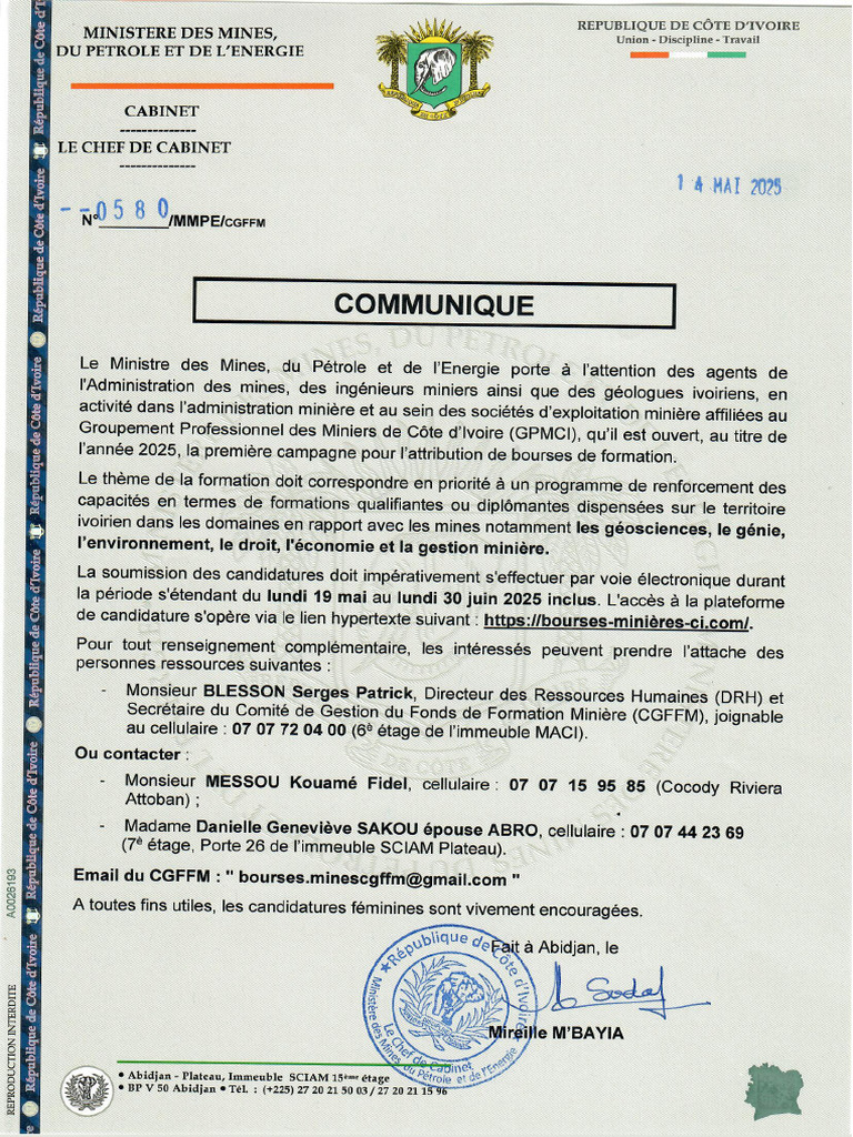 Communique BFM 2025pdf | PDF