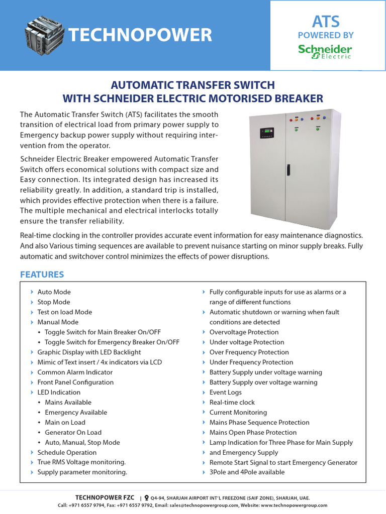 Technopower Schneider ATS Datasheet 2024-1 | PDF | Mains Electricity ...