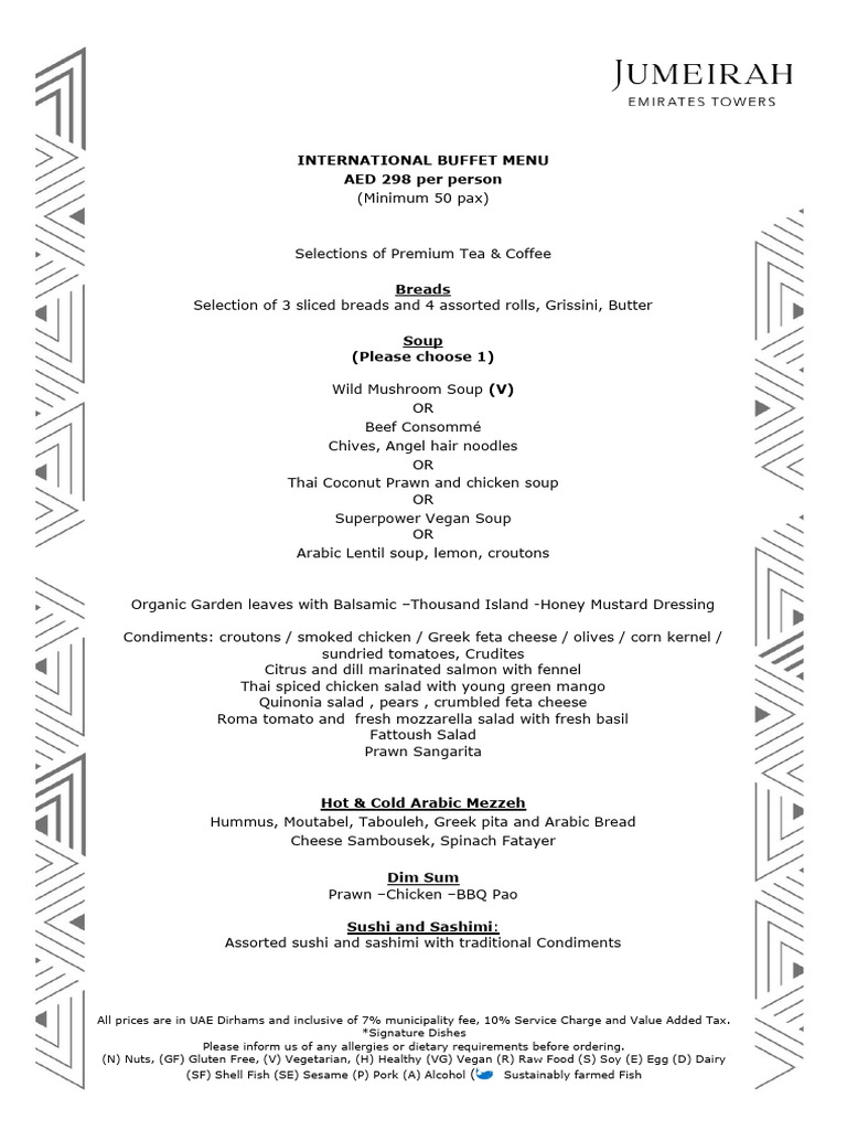 International Buffet Menu | PDF | Indian Cuisine | Curry