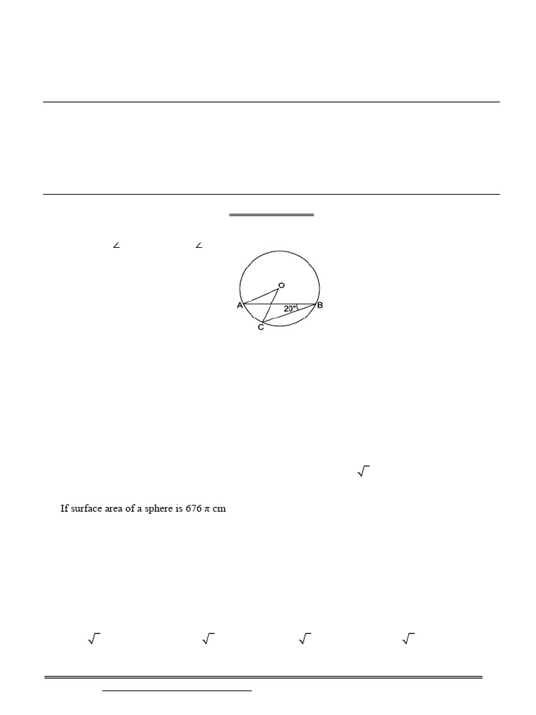 Maths Class Ix pt3 Exam 2024 Sample Paper 01 QP | PDF | Area | Circle