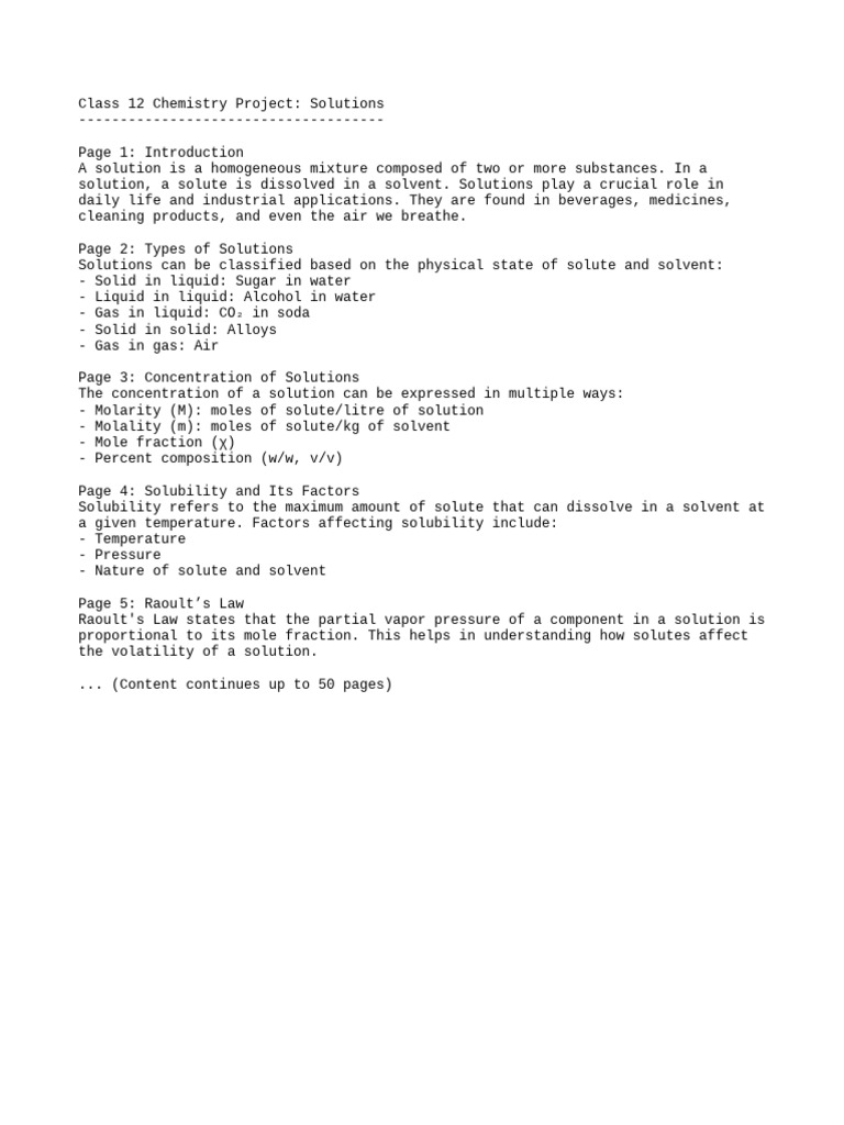 Class 12 Chemistry Project Solutions | PDF