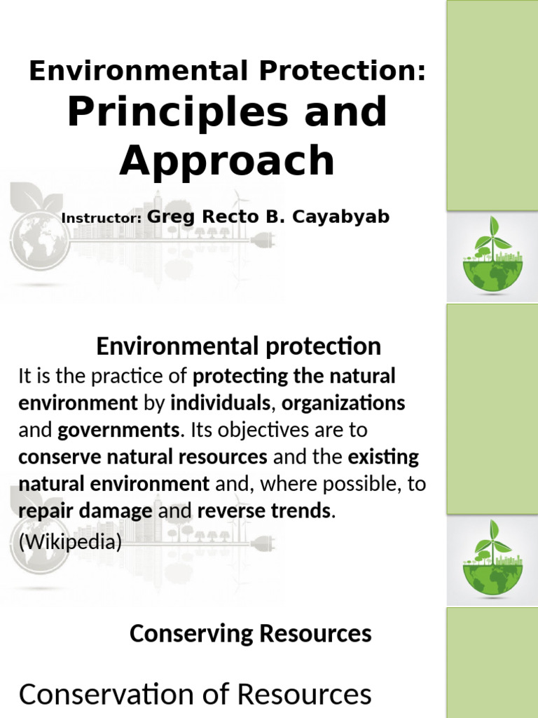 Lesson 7 Environmental Protection Principles and Approach | PDF | Waste ...