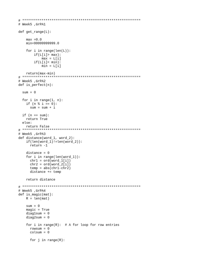 Python Week 5 (AceGrade.in) | PDF