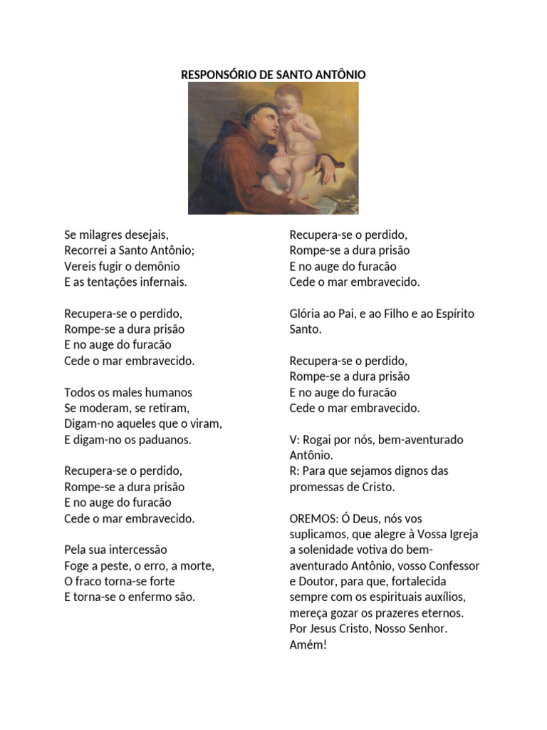 Responsório de Santo Antônio | PDF