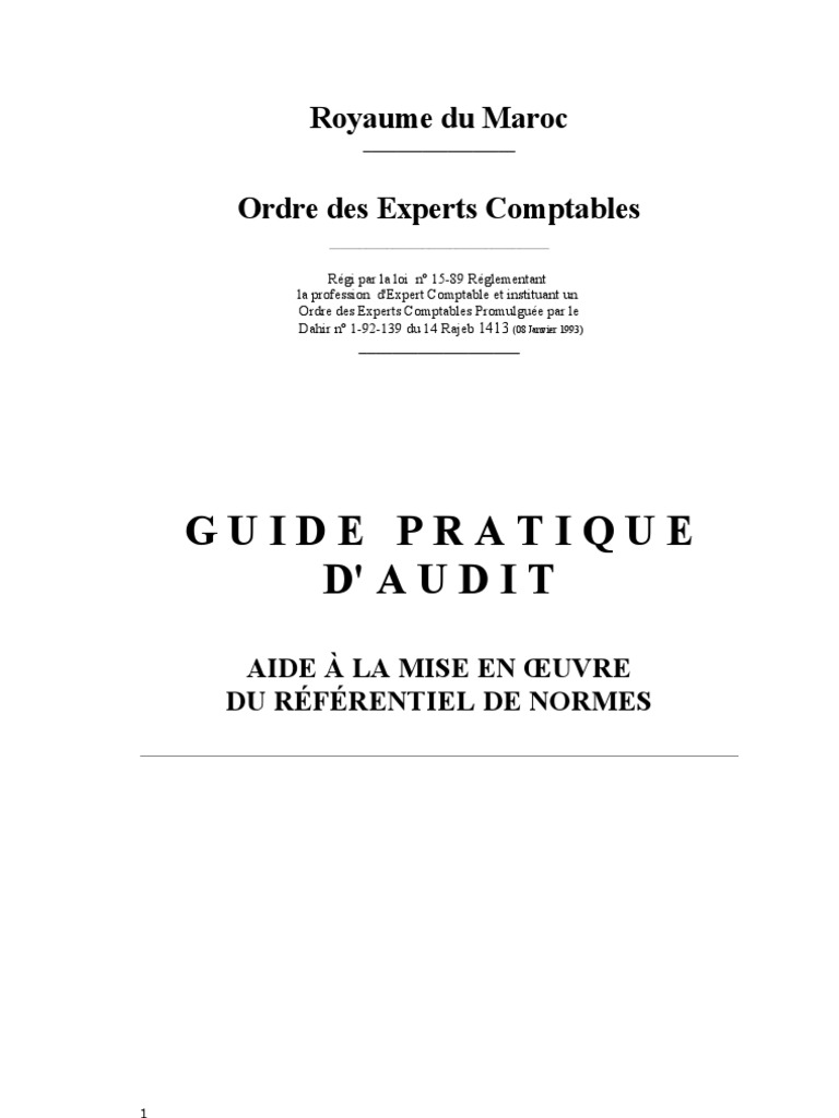 Guide Pratique d'Audit au Maroc | PDF | Audit | Contrôle interne