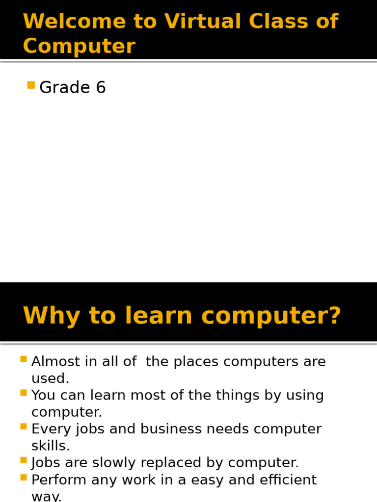Class 6 (Virtual Class) - CH-1 | PDF | Input/Output | Personal Computers