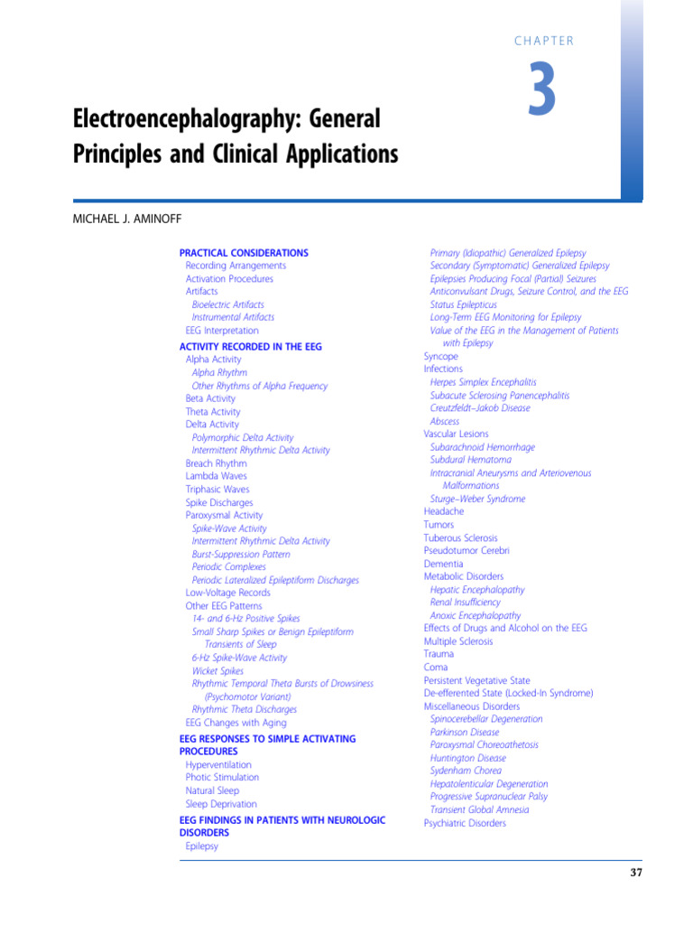 Electroencephalography: General Principles and Clinical Applications | PDF ...