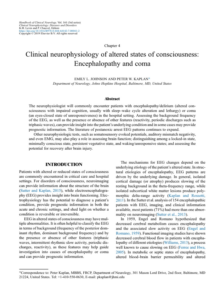 EEG Insights in Encephalopathy and Coma | PDF | Electroencephalography ...