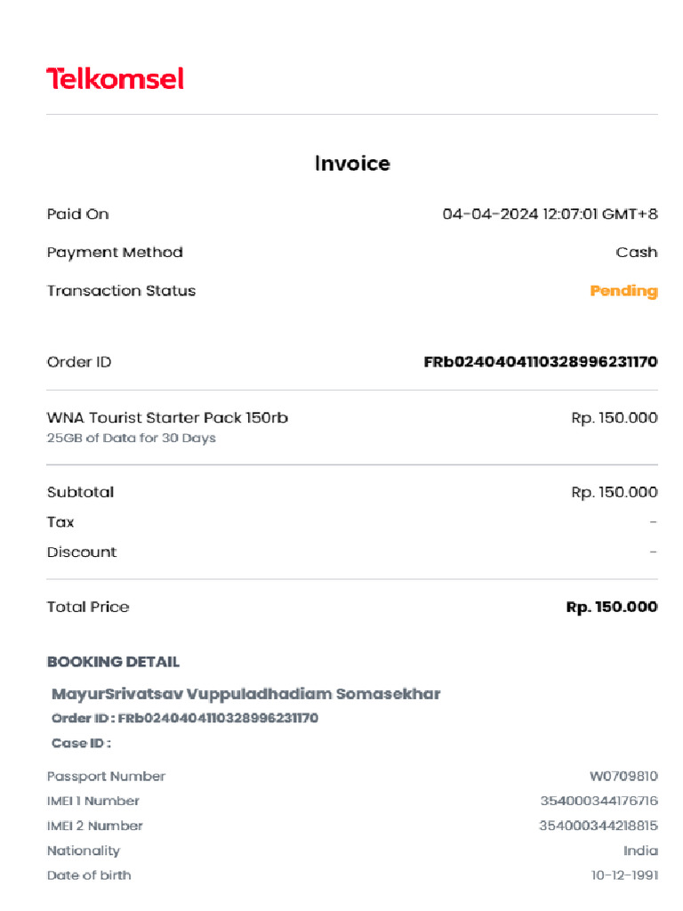 Telkomsel Sim Card | PDF