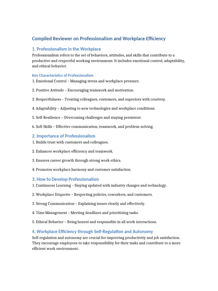 Compiled Reviewer Professionalism | PDF