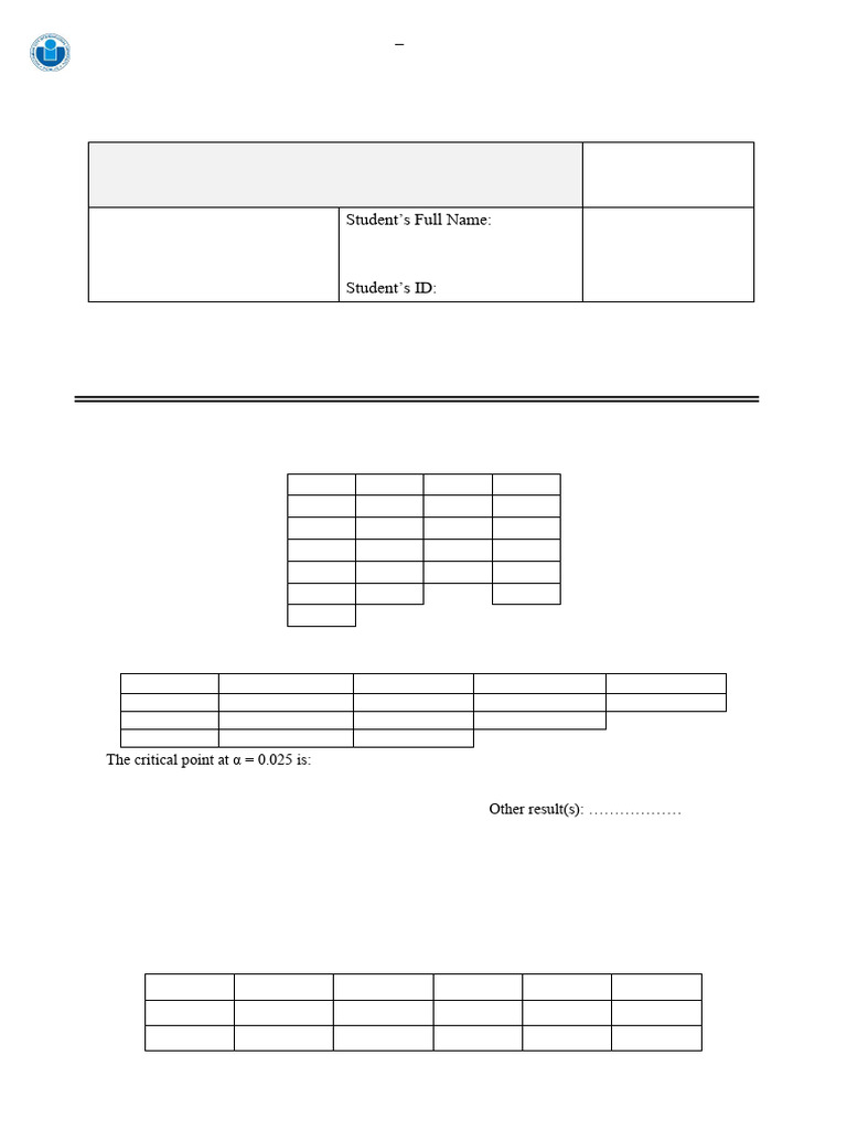 VNU HCMC Final Exam Sample Test 02 | PDF | Analysis Of Variance ...