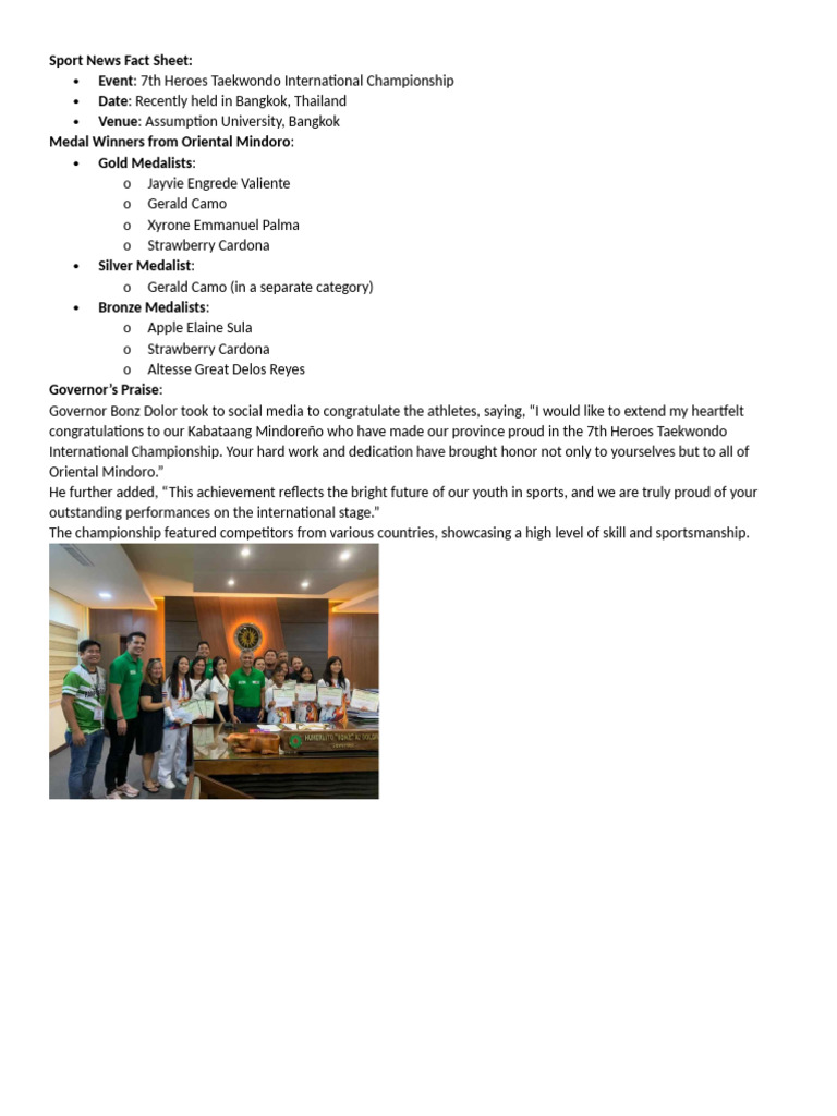 Sport News Fact Sheet JAN 14 | PDF | Sports