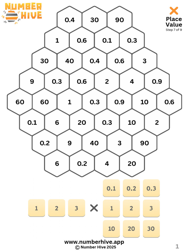 Back Place Value 7 1 Board | PDF