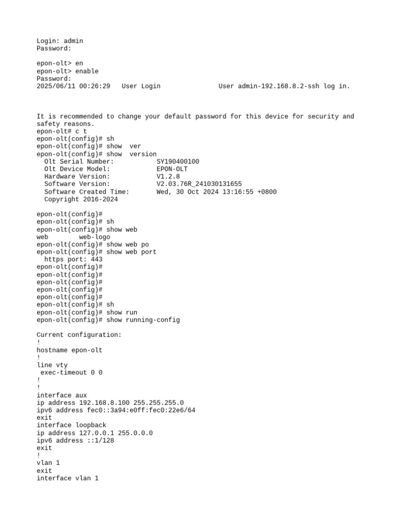 Rra Olt Command | PDF | Wide Area Network | Communications Protocols